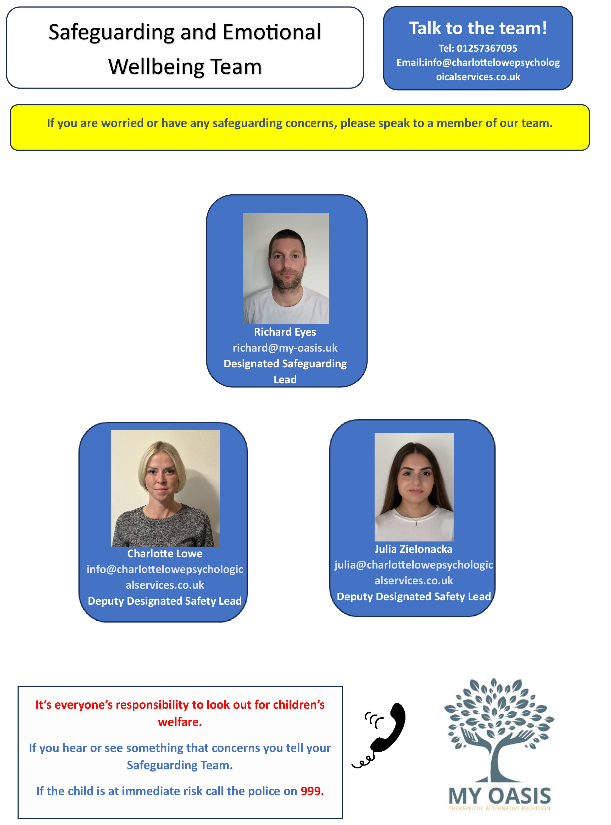Safeguarding at My Oasis - Therapeutic Alternative Provision